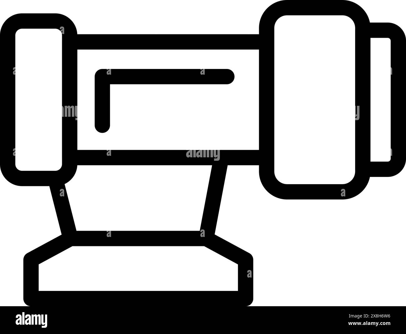 Simplified illustration of a professional video camera icon in a clear ...