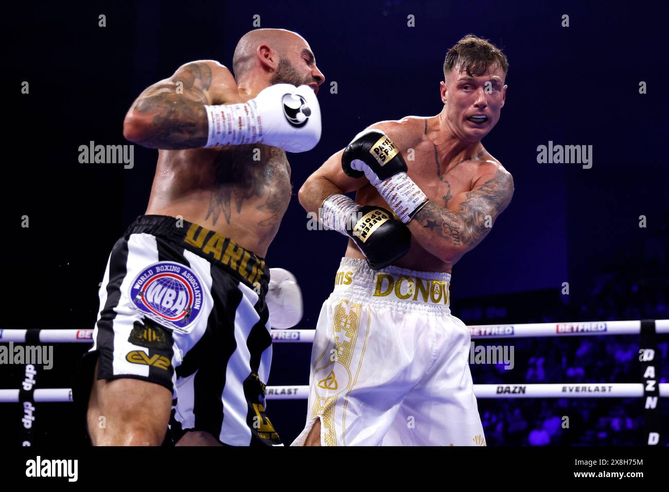 Lewis Ritson (left) in action against Paddy Donovan in the welter ...