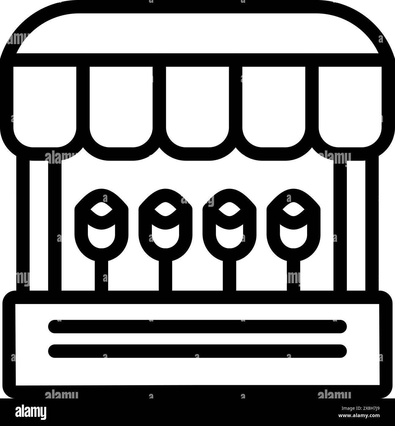 Simple and minimalist market stall icon in vector illustration for ...