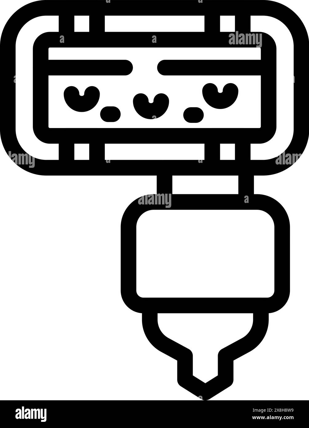 Black and white outline of a drip irrigation system icon, depicting ...