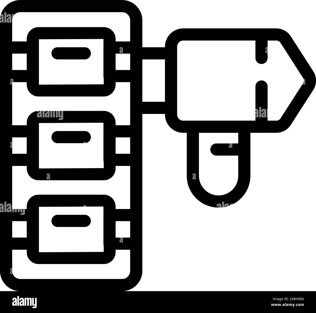Vector illustration of a simplistic black and white traffic light icon ...