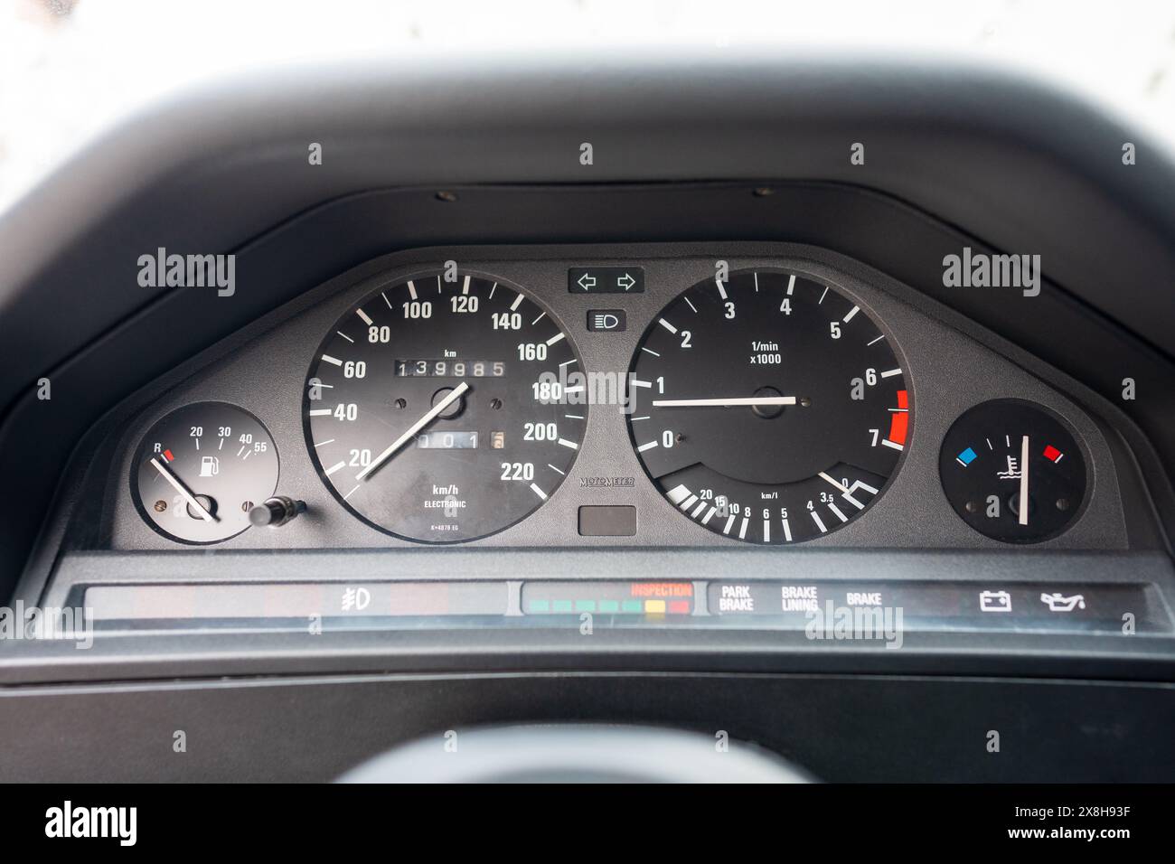 Riga, Latvia - April 1, 2024: Dashboard of classic BMW E30 car Stock ...