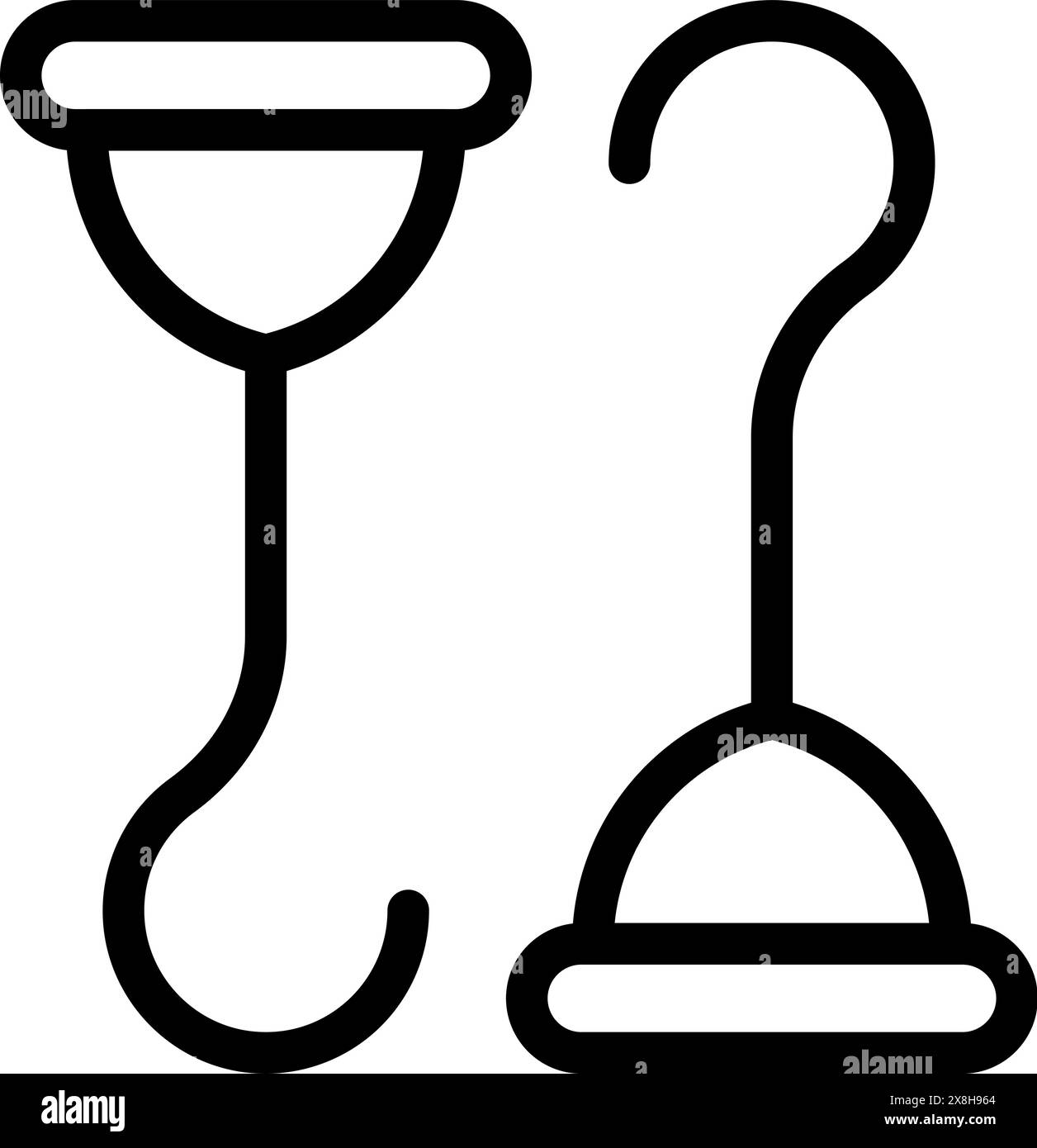 Vector illustration of a simple suction cup and hook in outline style ...