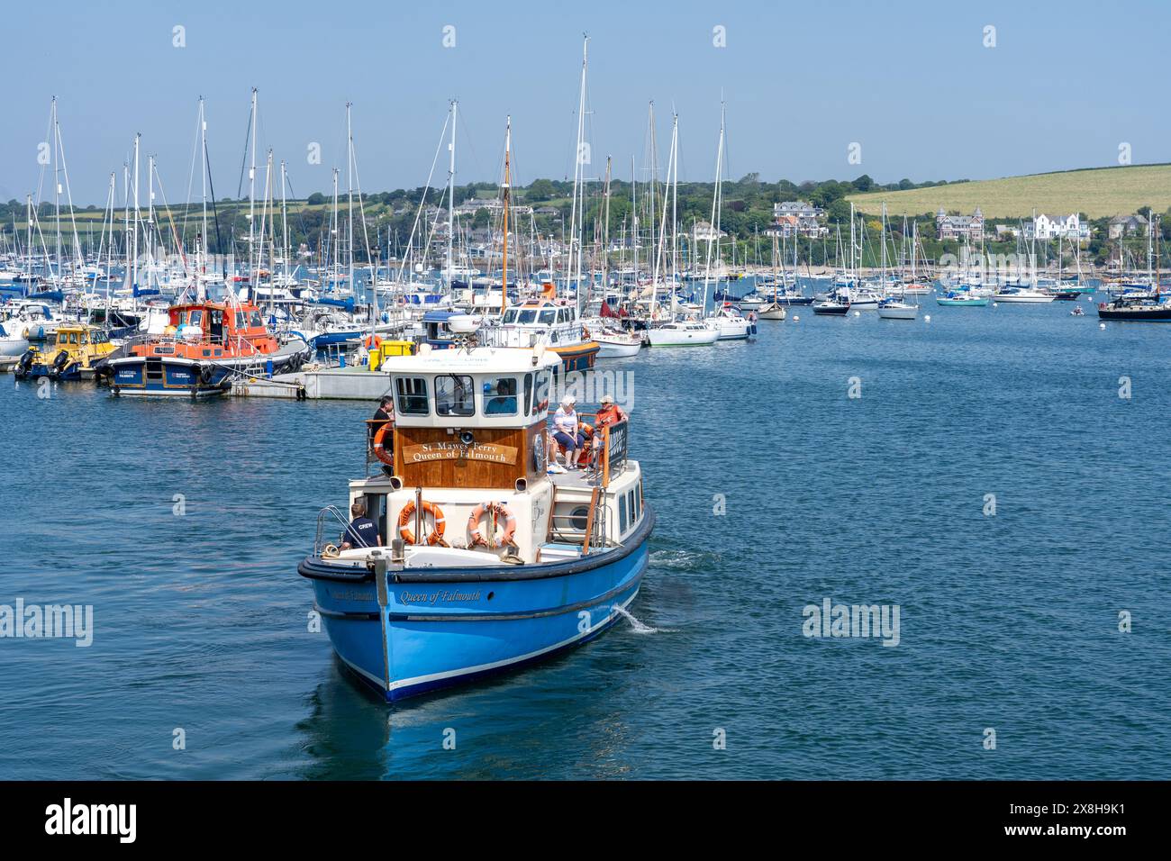 The Queen of Falmouth ferry leaving for St Mawes with passengers at ...