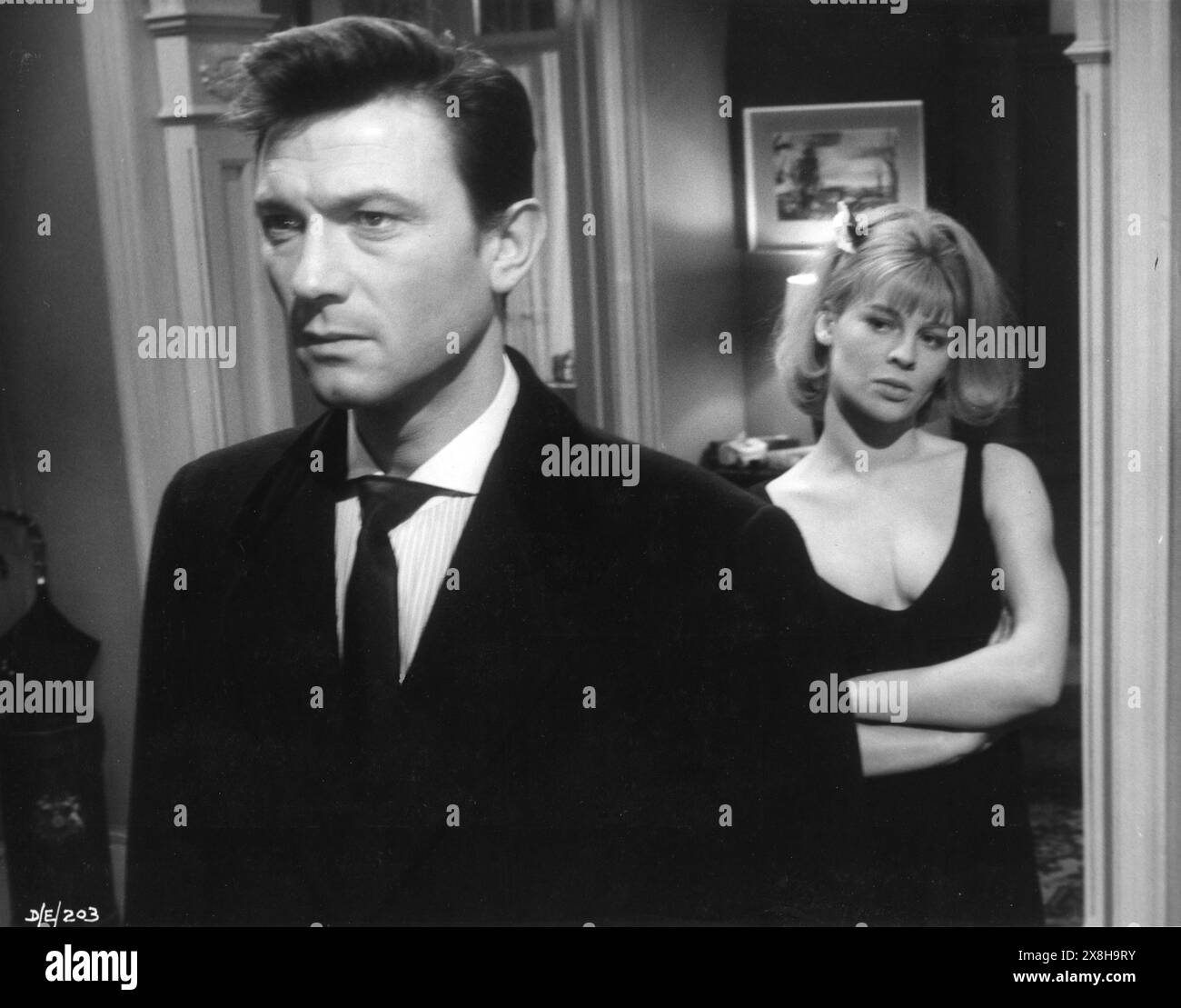 LAURENCE HARVEY and British Actress JULIE CHRISTIE in a scene from ...
