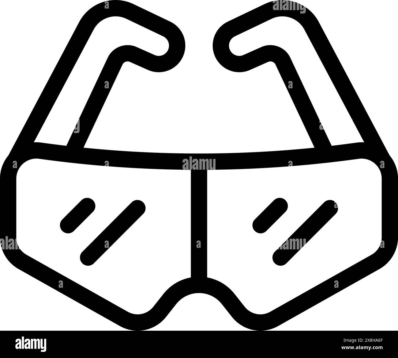 Simplistic line drawing of sunglasses, great for icons or minimalist ...