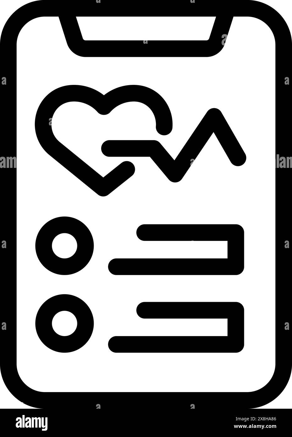 Modern minimalist black and white health monitoring app icon for mobile ...