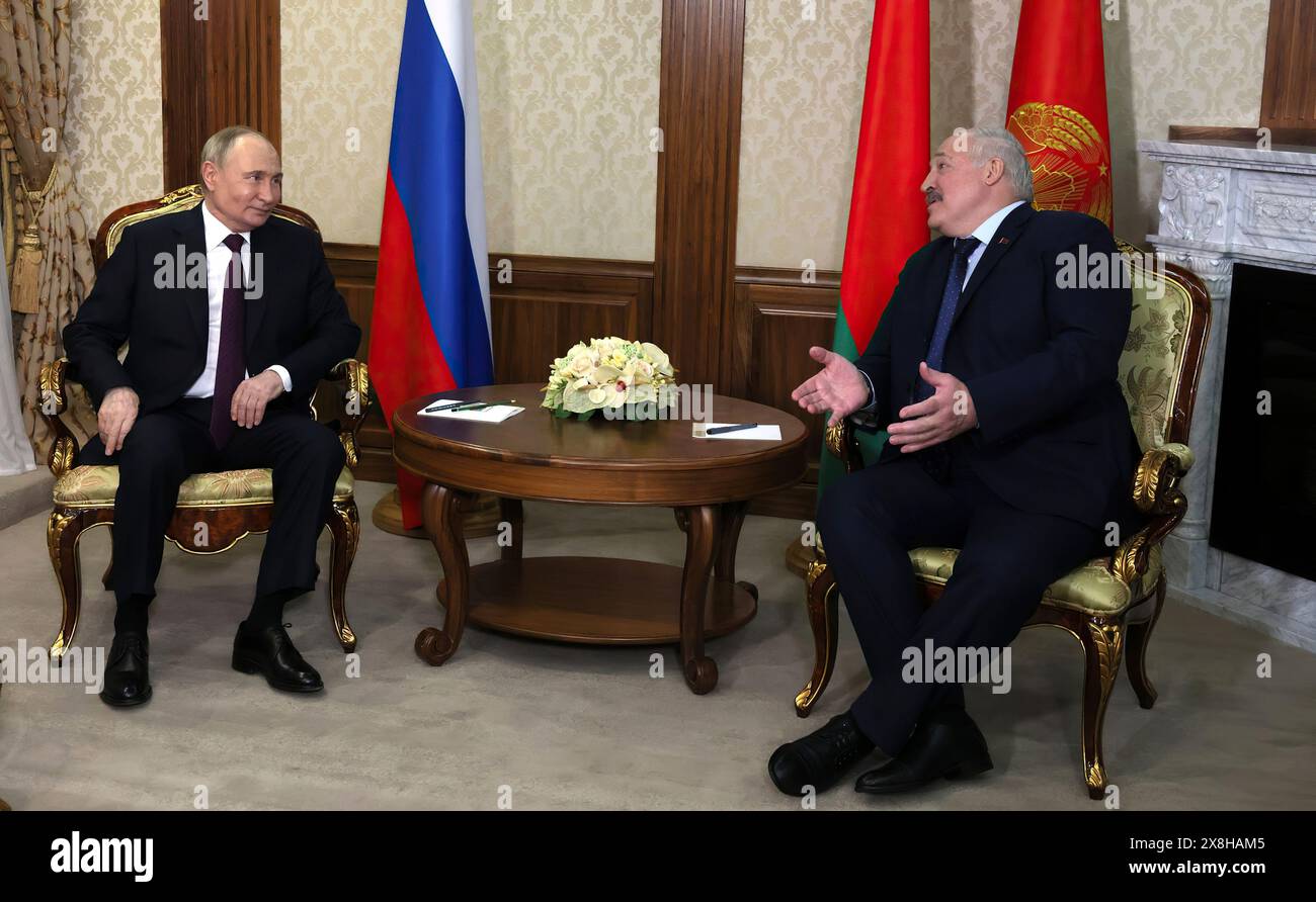 On an official visit to Belarus, Russian President Vladimir Putin meets ...