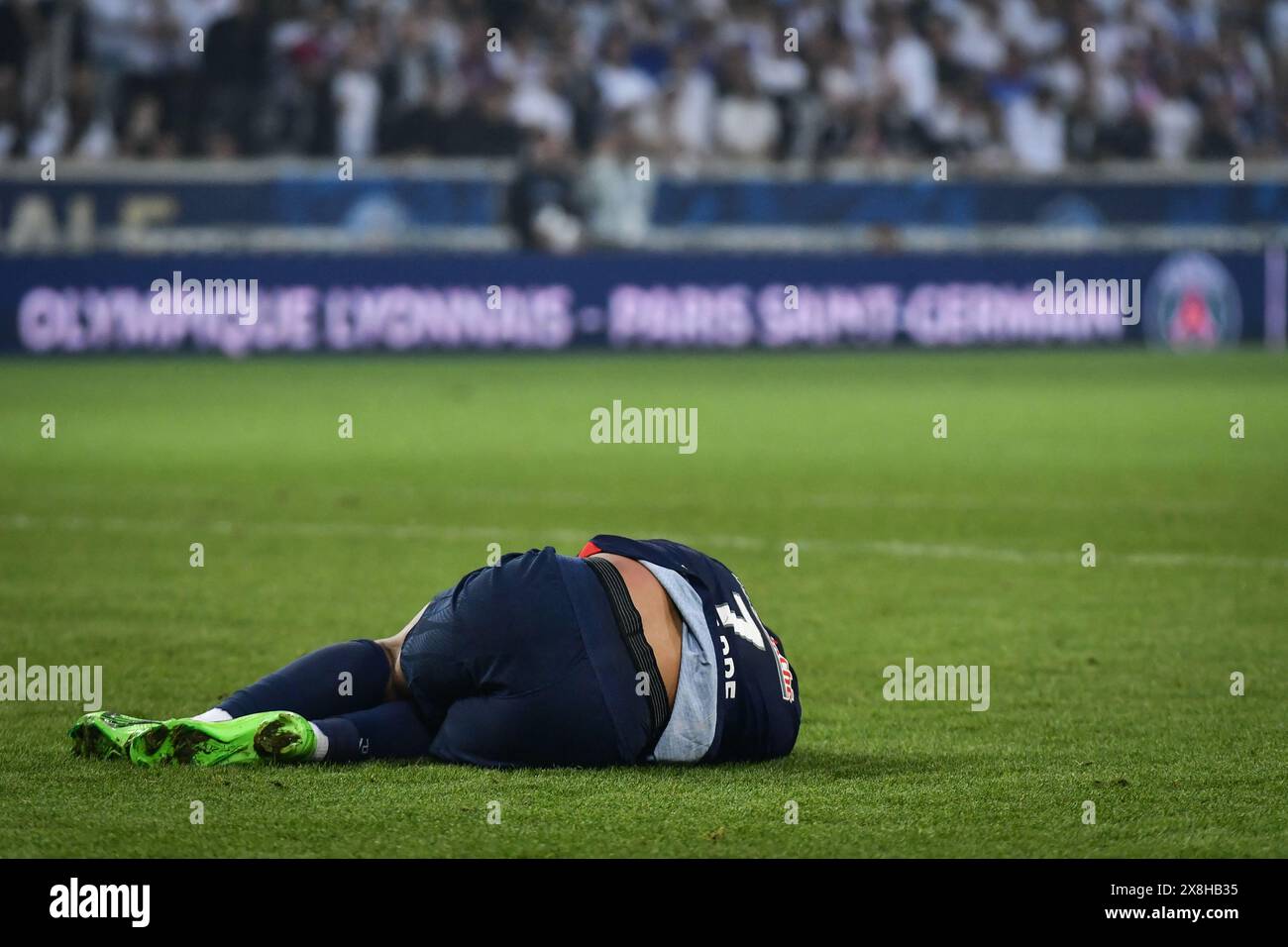 Paris Saint-Germain's forward Kylian Mbappe is injured during the ...