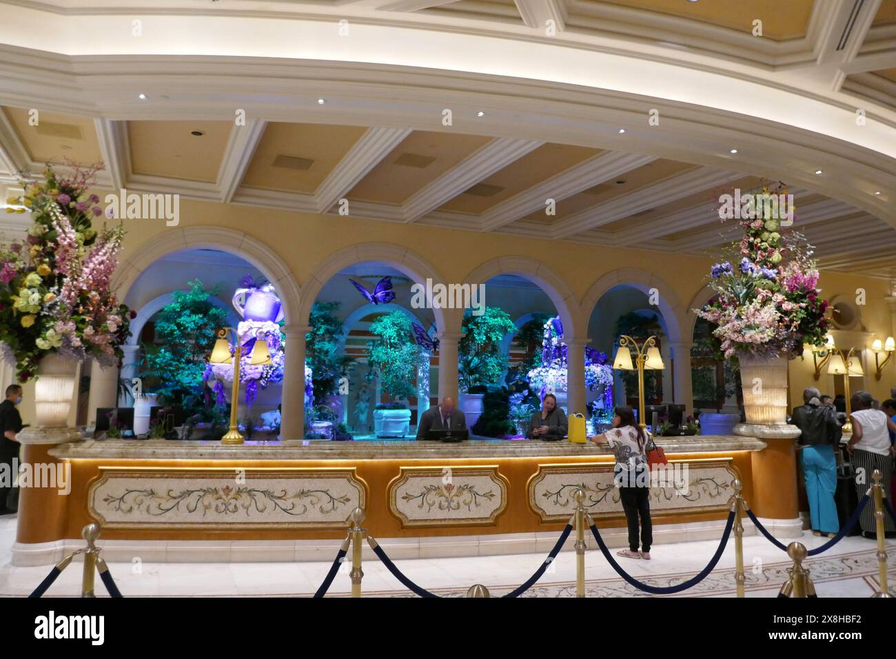 BeLas Vegas, Nevada, USA 14th May 2024 Checkin Desk at Bellagio Hotel ...