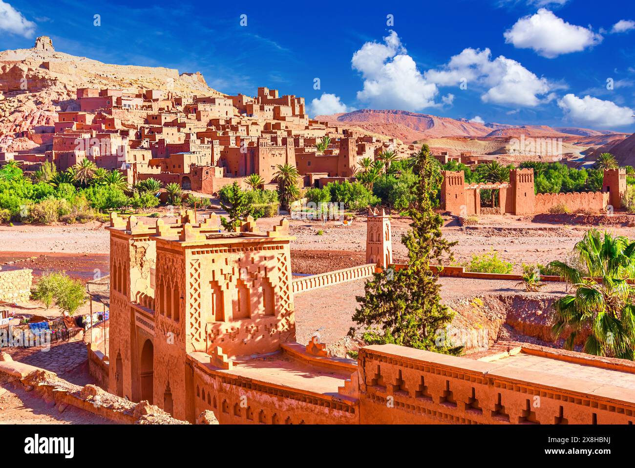 Ait-Benhaddou, Ouarzazate, Morocco: Overview of the famous ksar made of ...