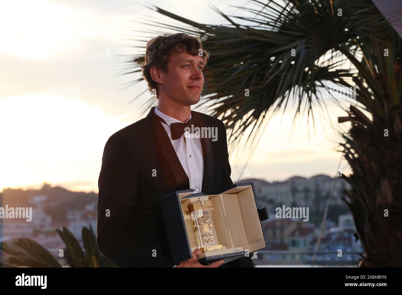 Cannes, France. 25th May, 2024. Halfdan Ullmann Tøndel awarded the ...