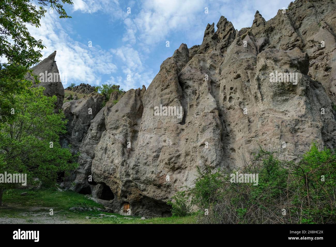 Goris, Armenia - May 3, 2024: Medieval cave dwellings in Old Goris ...