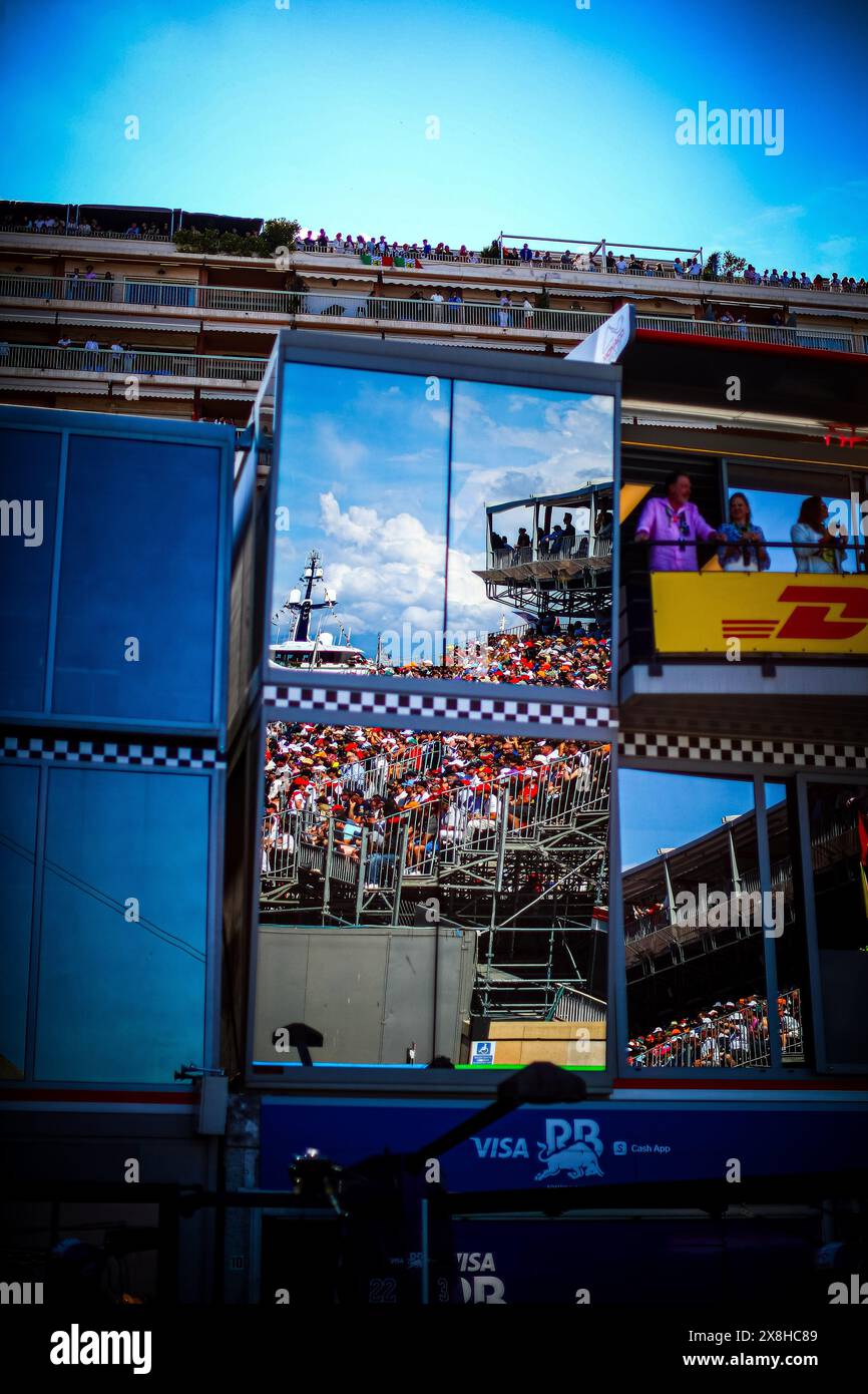 Monaco, Principality Of Monaco. 25th May, 2024. Pit Lane/Box reflection ...