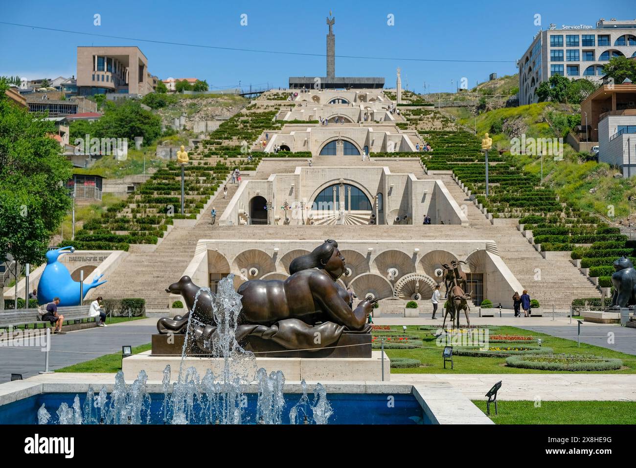 Yerevan, Armenia - May 16, 2024: People walking through the Cascade ...