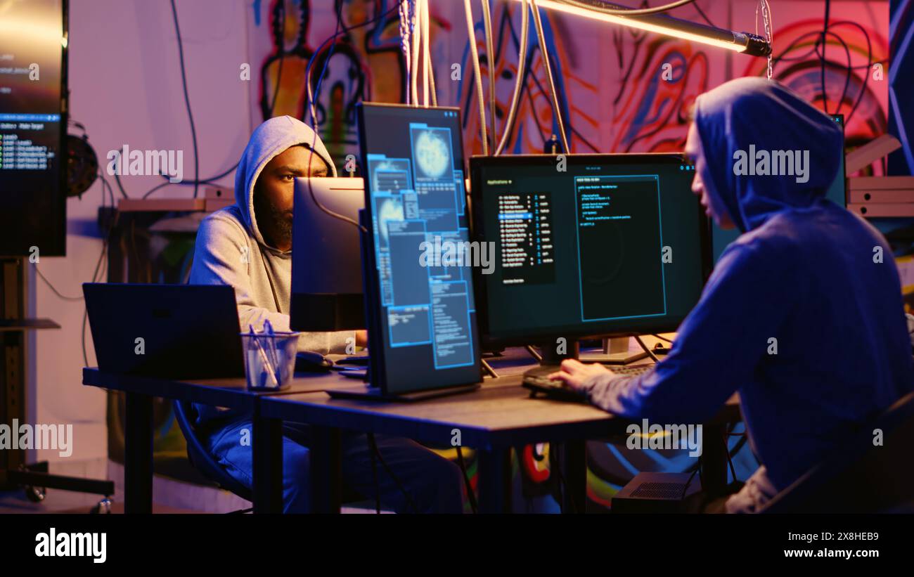 Cybercriminals leaving hideout in frenzy after hearing policemen coming ...