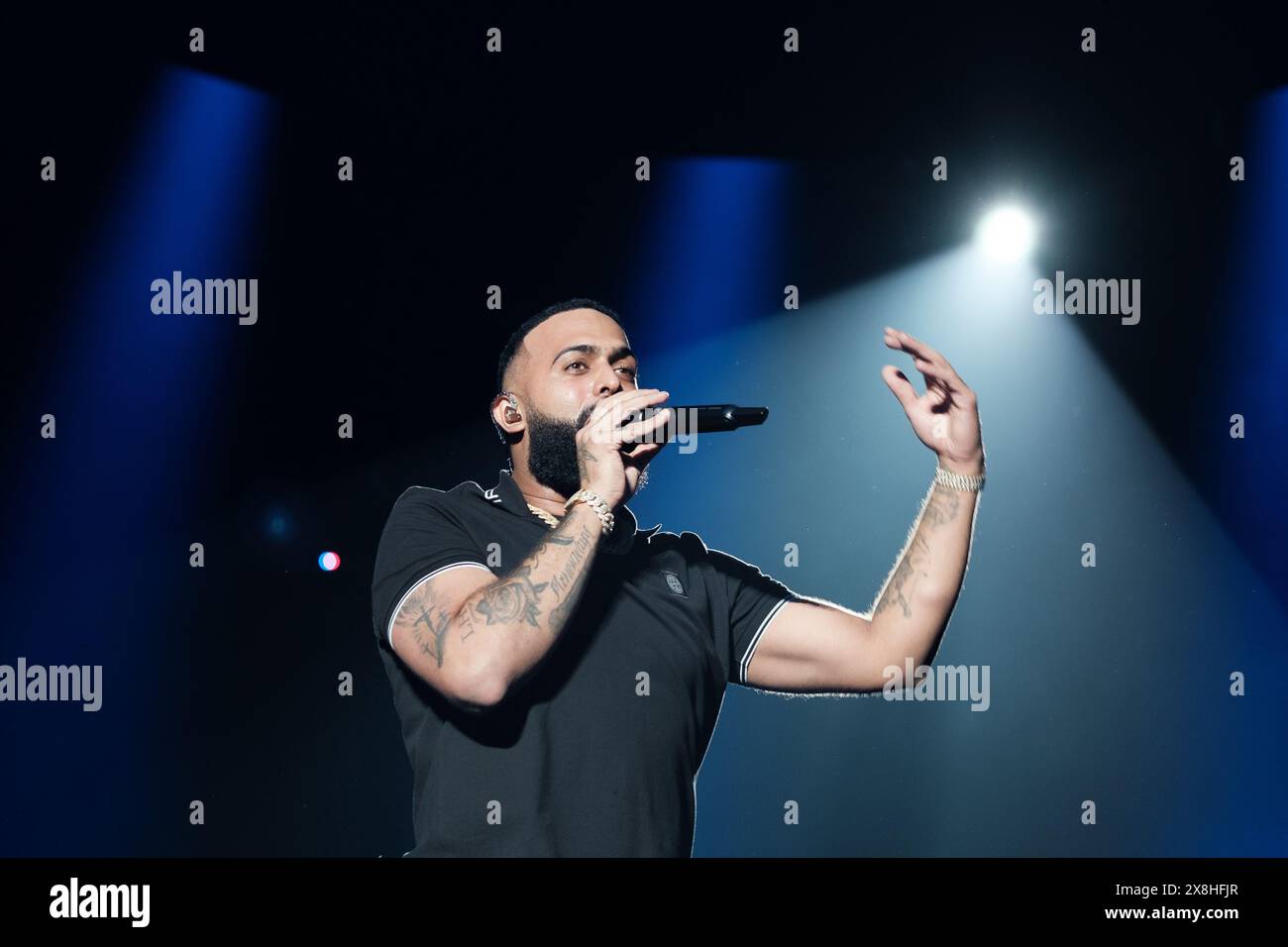 Puerto Rican singer Eladio Carrion performs on stage during Sol Maria ...