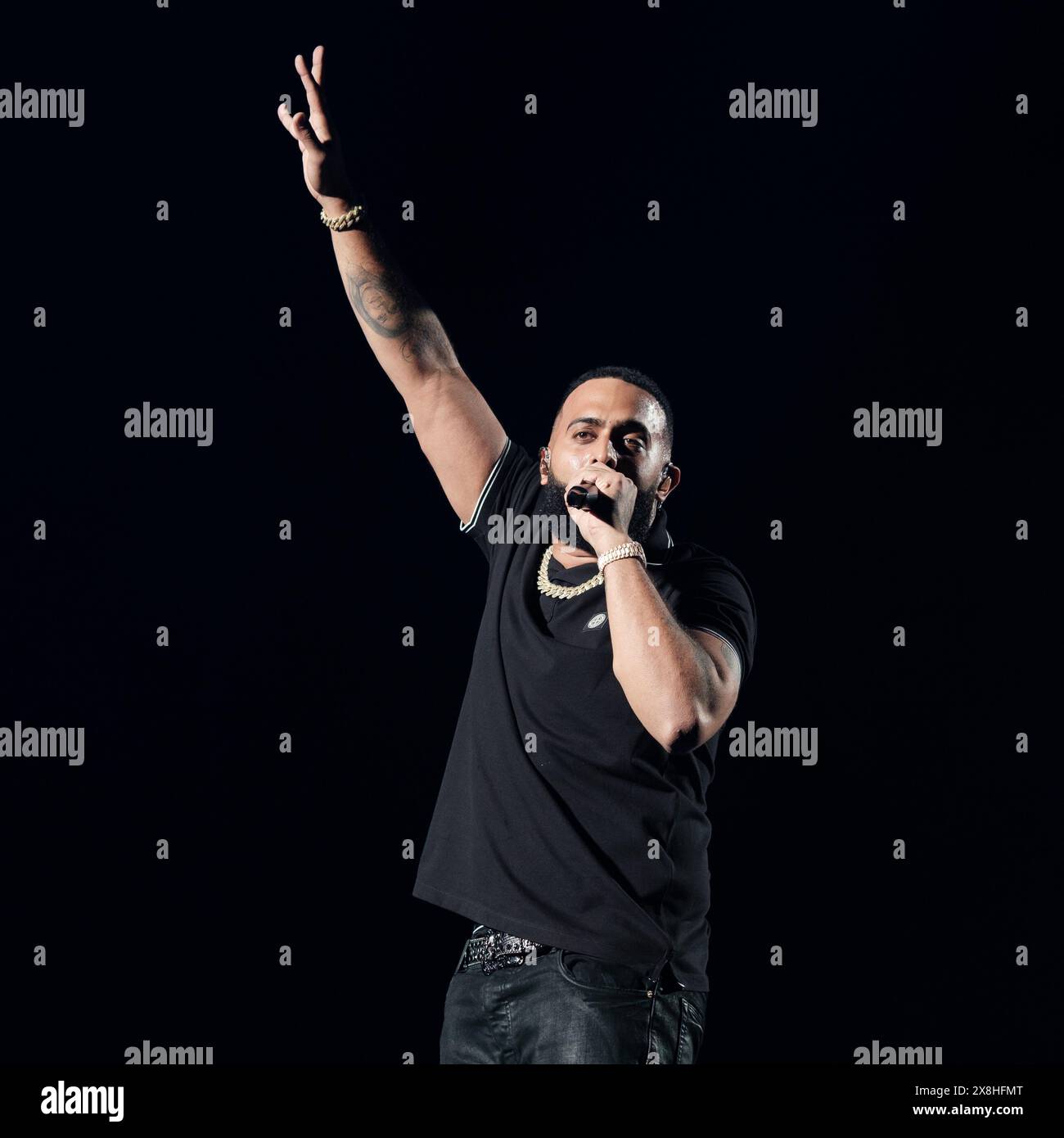 Puerto Rican singer Eladio Carrion performs on stage during Sol Maria ...