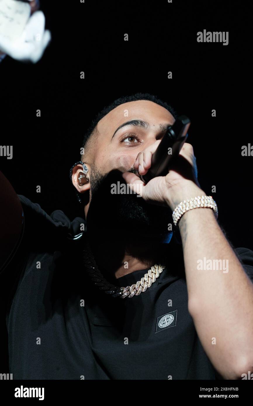 Puerto Rican singer Eladio Carrion performs on stage during Sol Maria ...