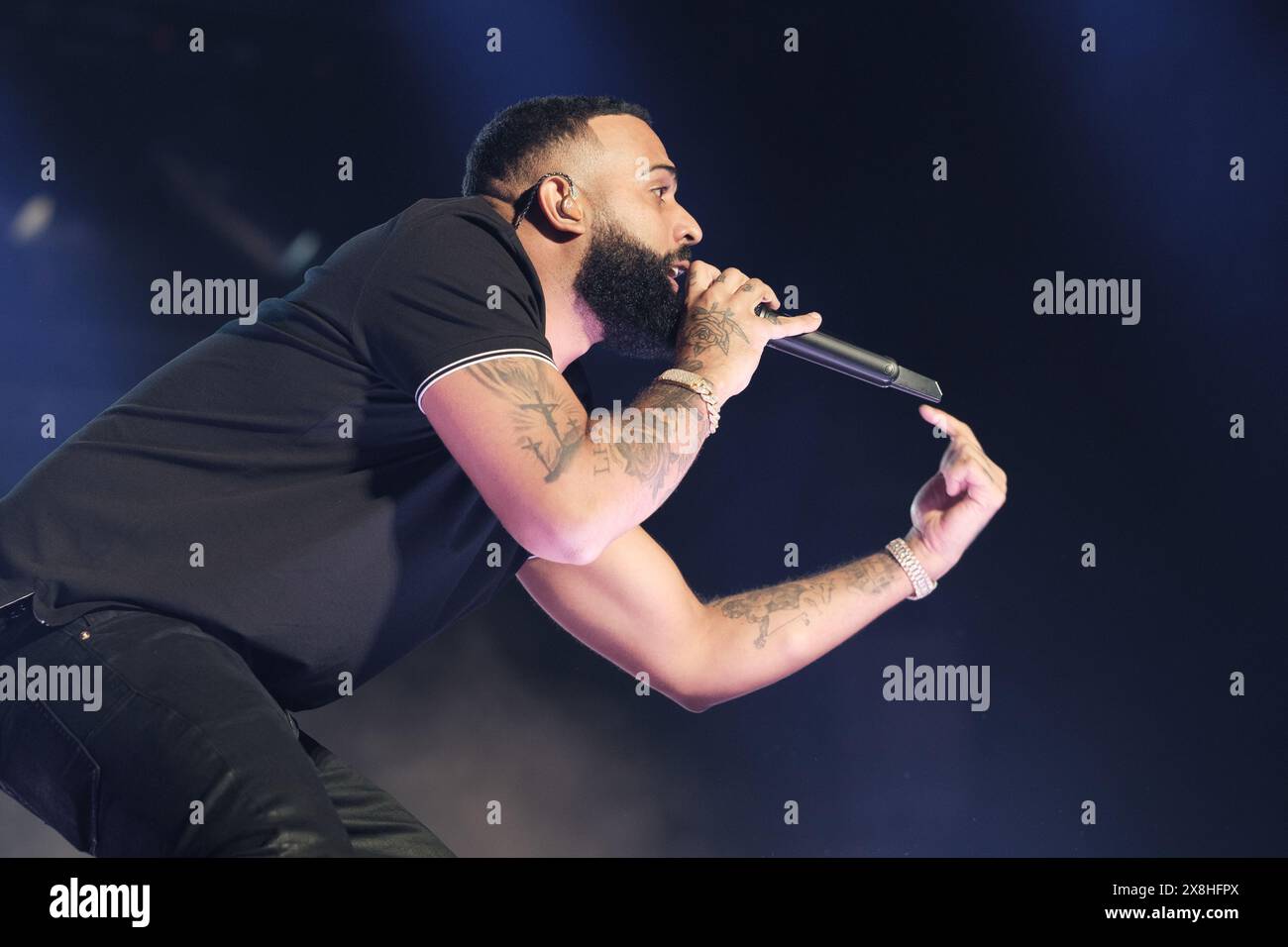 Puerto Rican singer Eladio Carrion performs on stage during Sol Maria ...