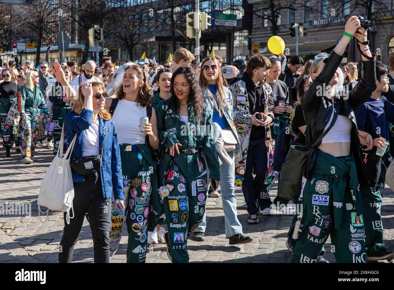 Aalto University School of Business students in student overalls ...