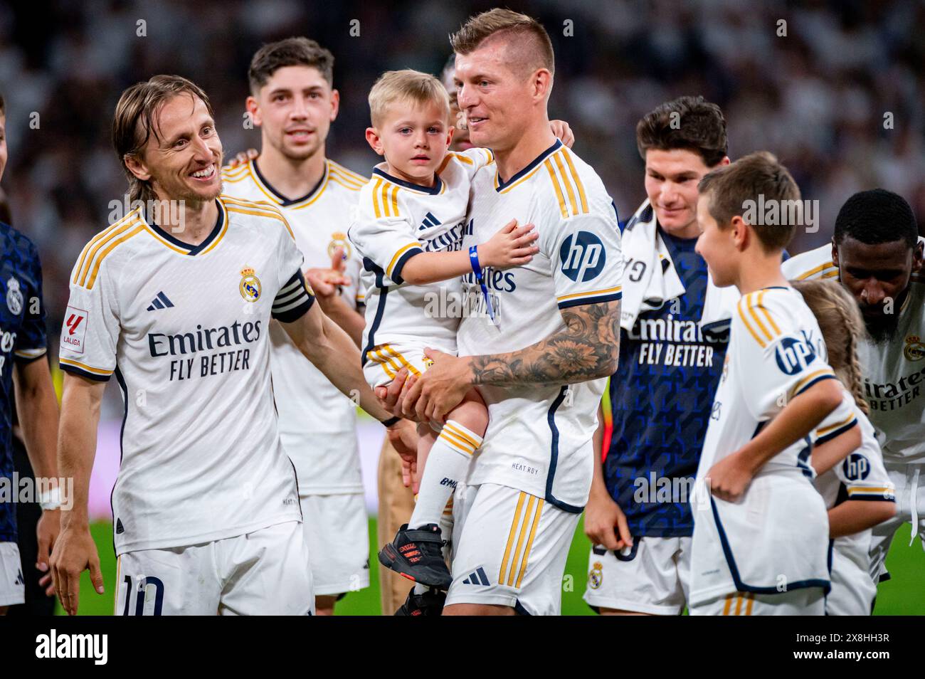 Madrid, Madrid, Spain. 25th May, 2024. Real Madrid players (from L to R ...