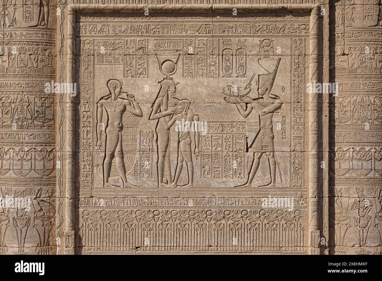 Relief of Roman emperor Trajan offering the Sokar barque to Hathor ...