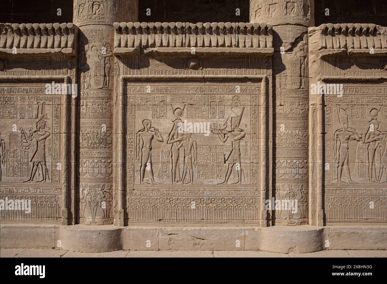 Relief of Roman emperor Trajan offering the Sokar barque to Hathor ...