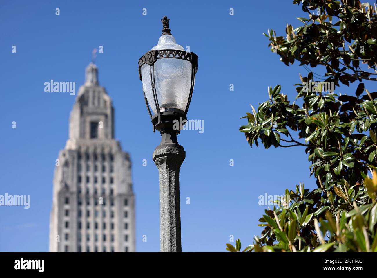 Afternoon view of the art deco Louisiana State Capitol and historic ...