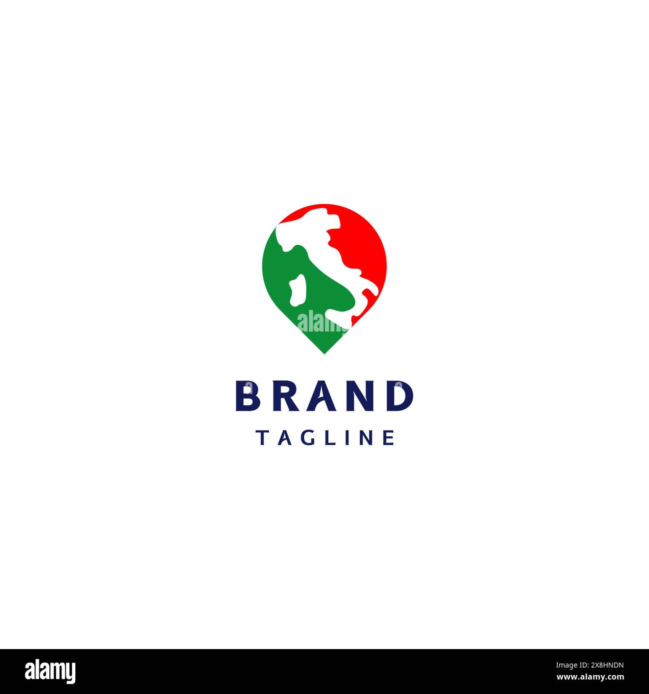 Italy Country Map on Hotspot Pin Icons. Hotspot icon simple logo design ...