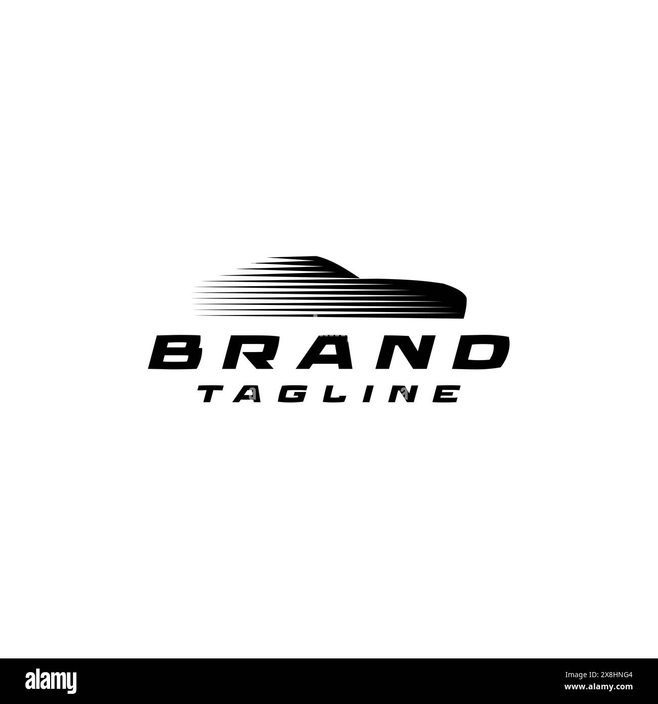 Fast Sports Car Shadow Logo Design. Silhouette of a speeding car with a ...