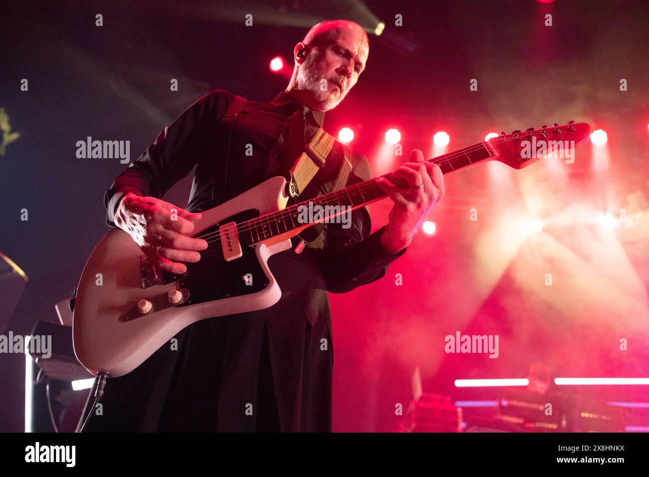 London, UK. 25 May 2024. Guitarist Steve Harris performs with Gary ...