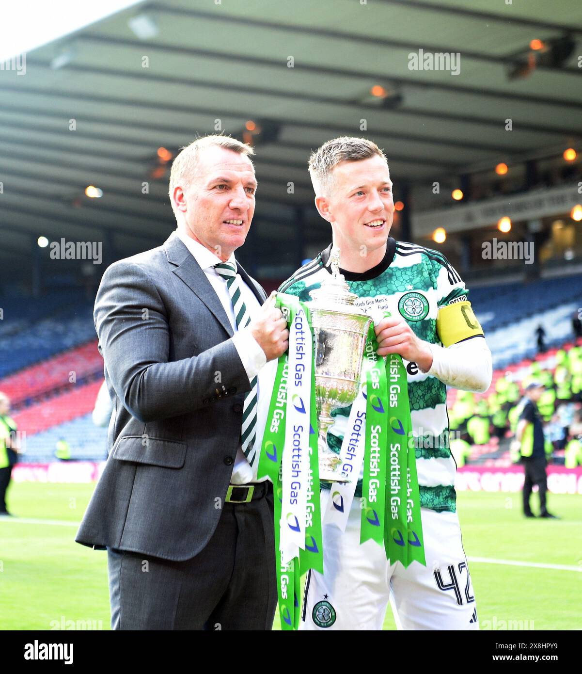 Hampden Park. Glasgow.Scotland, UK. 25th May, 2024. Celtic vs Rangers Scottish Cup Final. Celtic ...