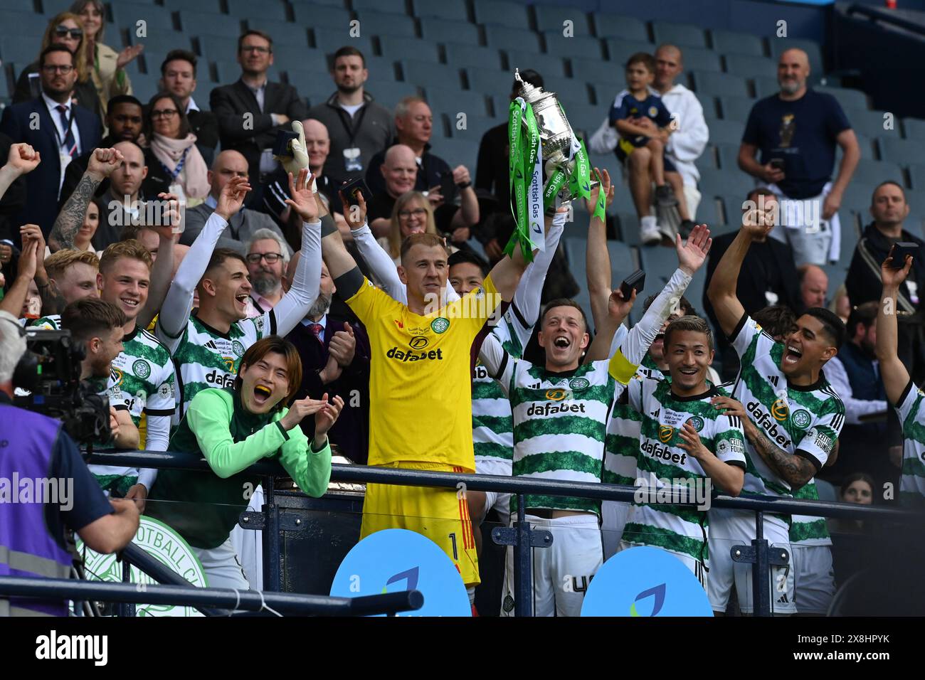 Hampden Park. Glasgow.Scotland, UK. 25th May, 2024. Celtic vs Rangers Scottish Cup Final. Joe ...