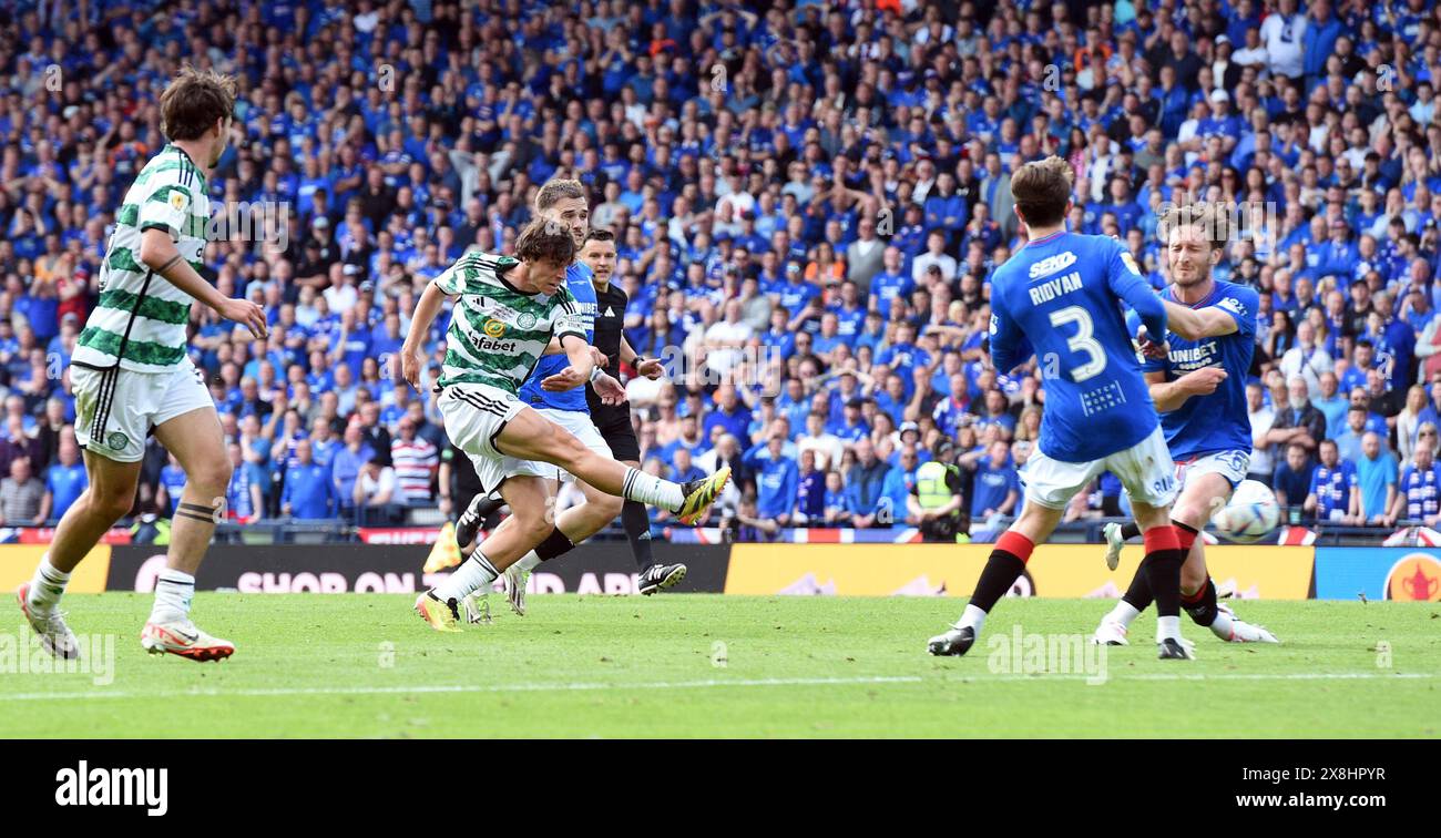Hampden Park. Glasgow.Scotland, UK. 25th May, 2024. Celtic vs Rangers Scottish Cup Final. Celtic ...