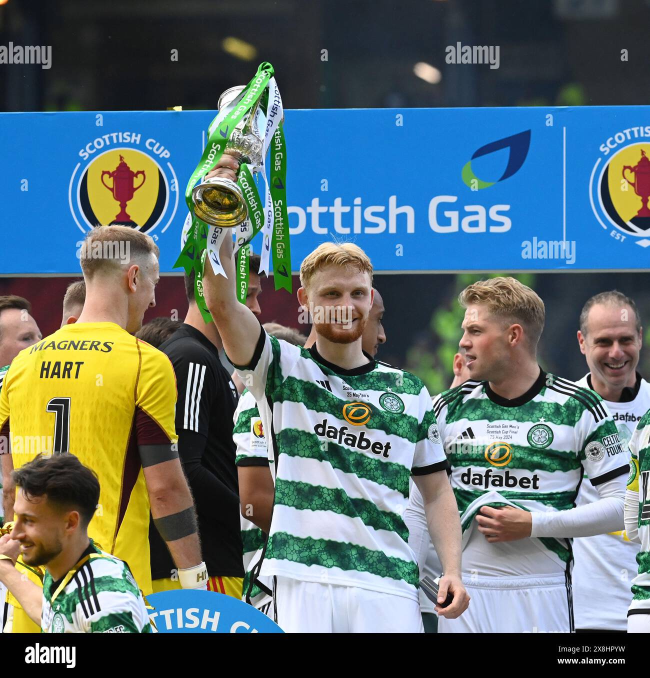 Hampden Park. Glasgow.Scotland, UK. 25th May, 2024. Celtic vs Rangers Scottish Cup Final. Liam ...