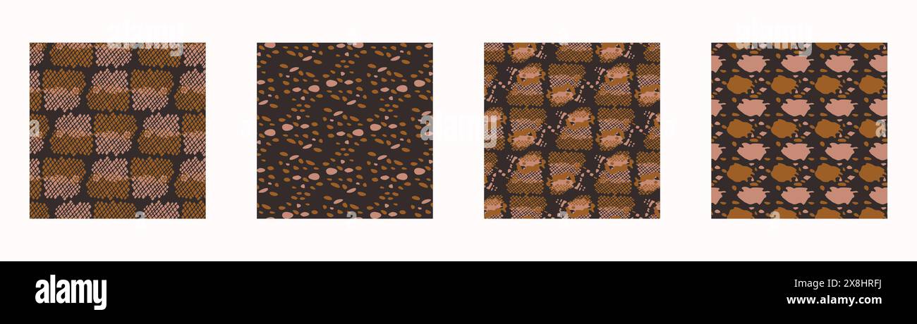 Tribal ethnic camouflage abstract pattern set design in fall color ...