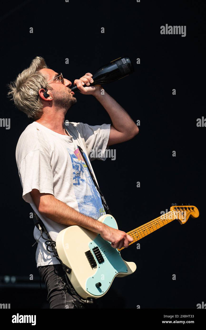 Napa, USA. 24th May, 2024. Jack Barakat of All Time Low performs on Day ...