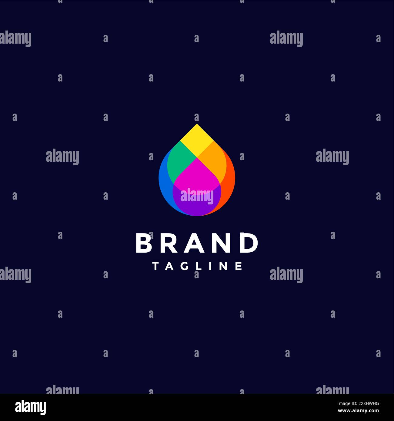 Simple logo design three water drops in one colorful droplet. Colorful ... Simple logo design three water drops in one colorful droplet. Colorful ...