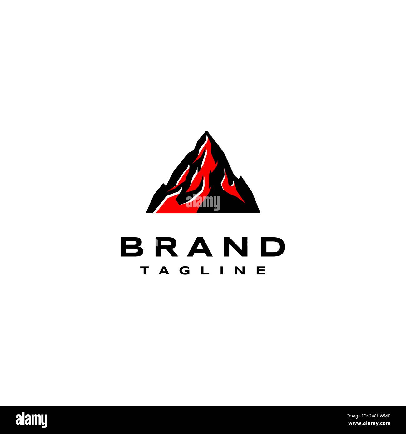 Bold Illustration Volcano Peak Logo Design. Simple Illustration of ...