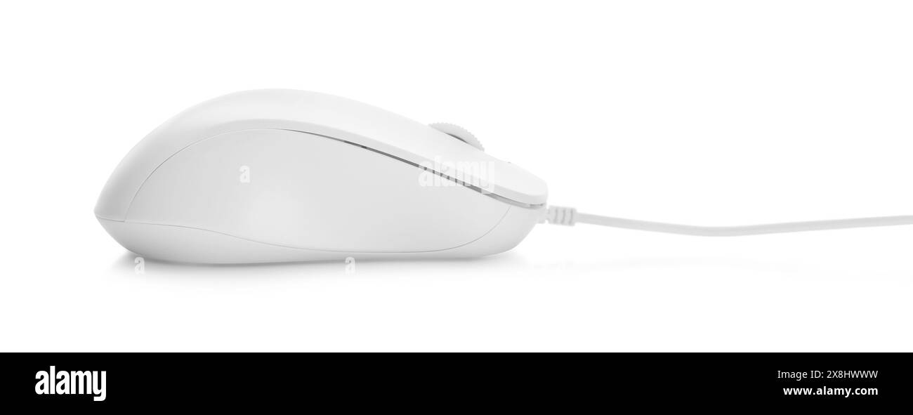 Modern wired computer mouse isolated on white Stock Photo - Alamy