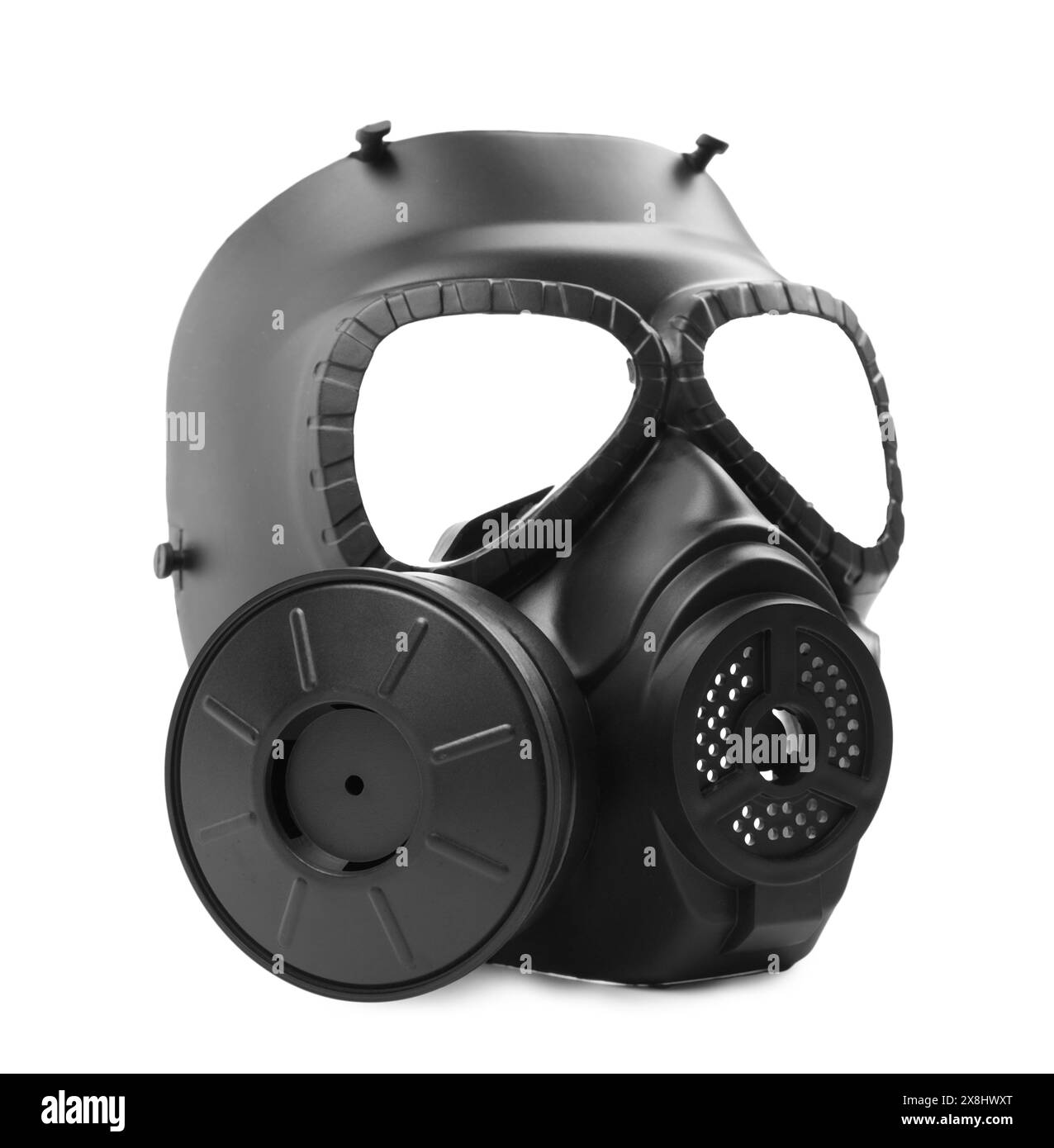 One gas mask isolated on white. Safety equipment Stock Photo - Alamy