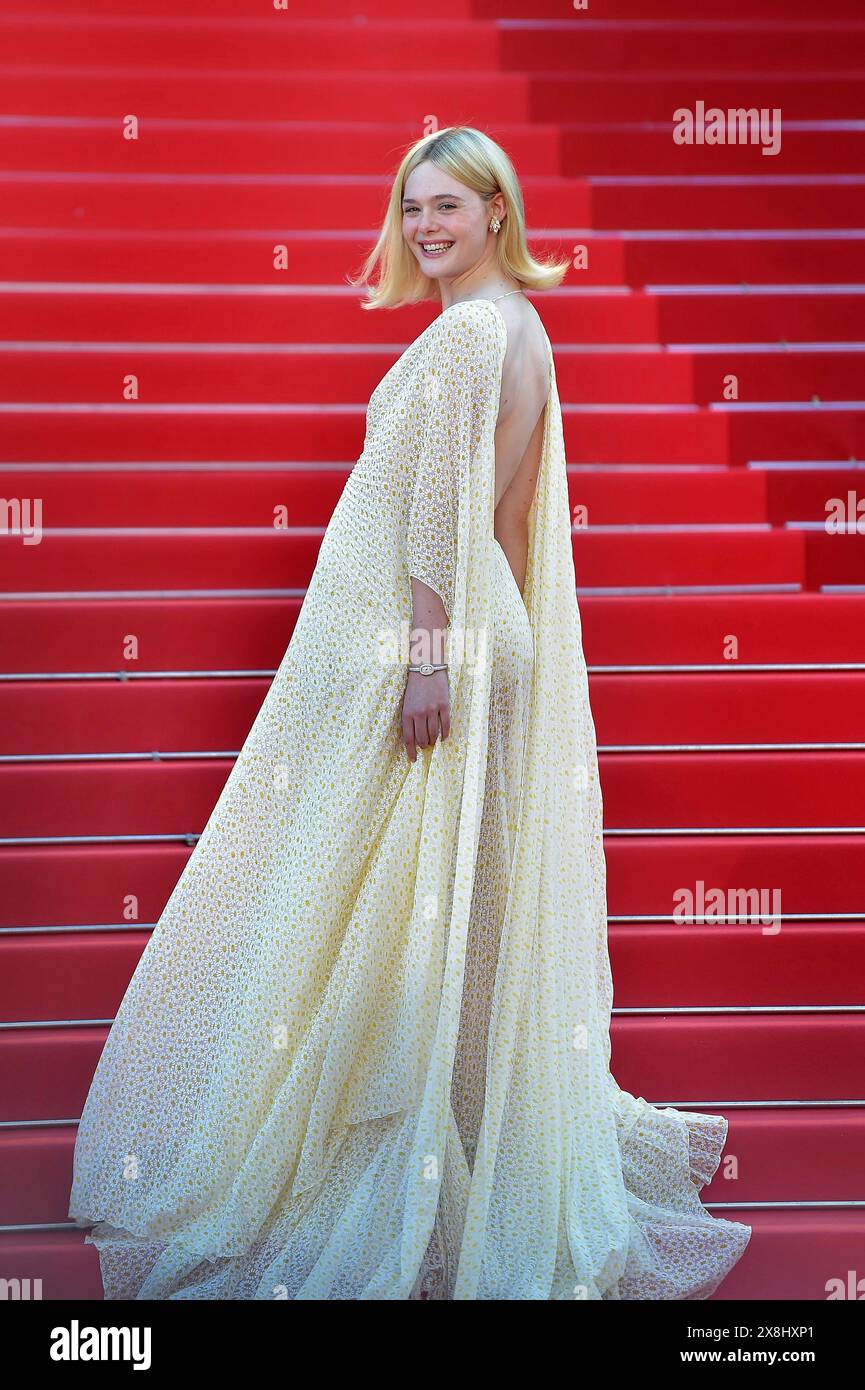 Cannes, France. 25th May, 2024. CANNES, FRANCE - MAY 25: Elle Fanning attends the Red Carpet of ...