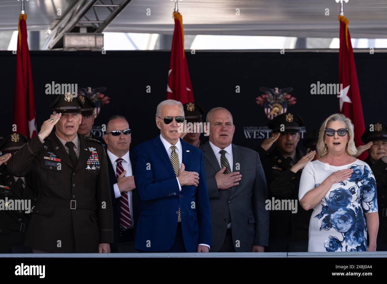 General Steven Gilland, President Joe Biden and Secretary of the Army ...