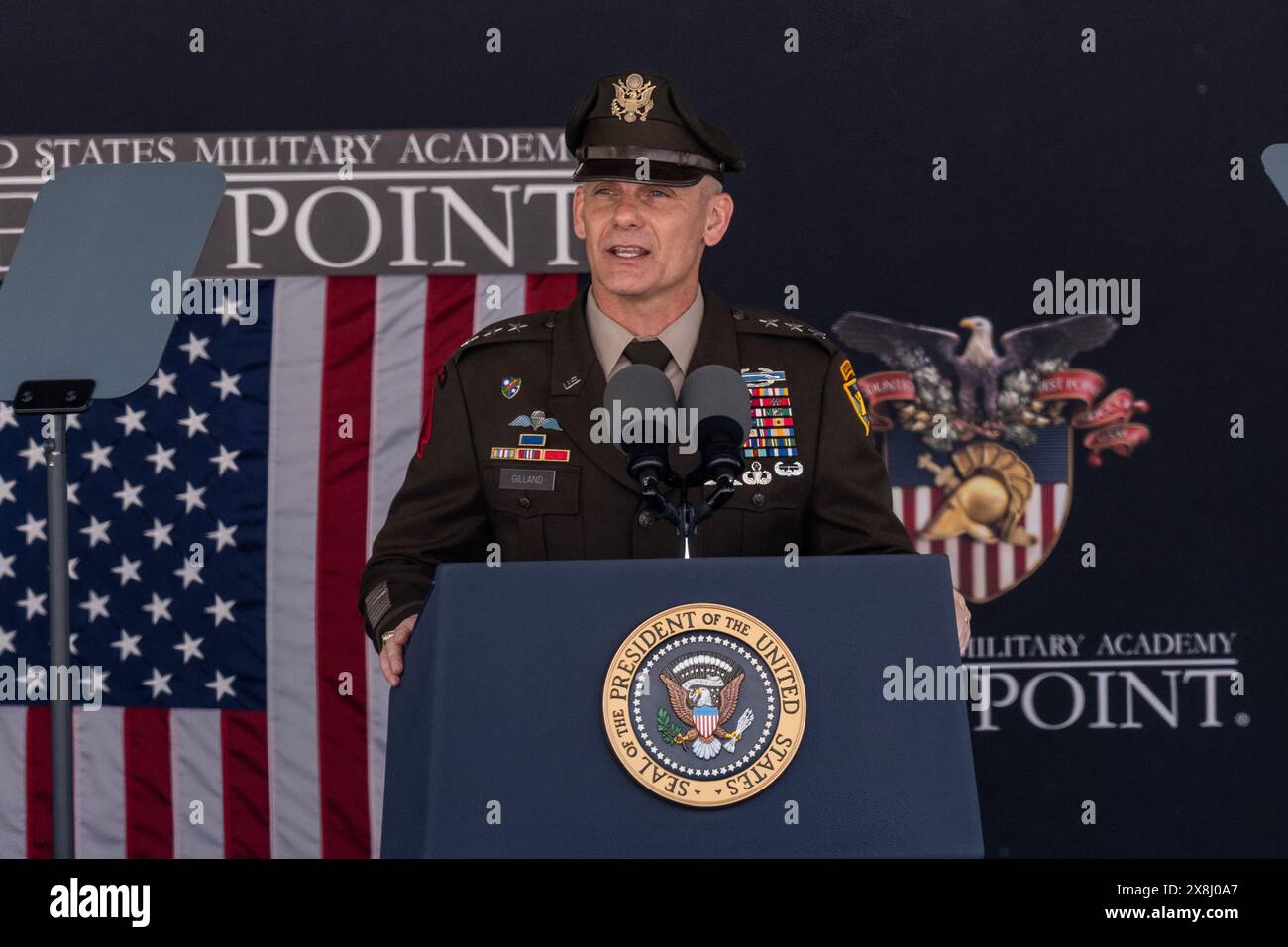 General Steven Gilland speaks during U.S. Military Academy's Class of ...