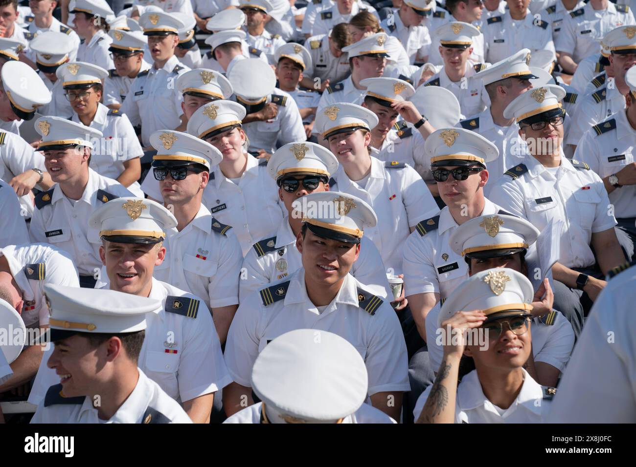 Underclassmen attend and cheer for graduates during U.S. Military ...