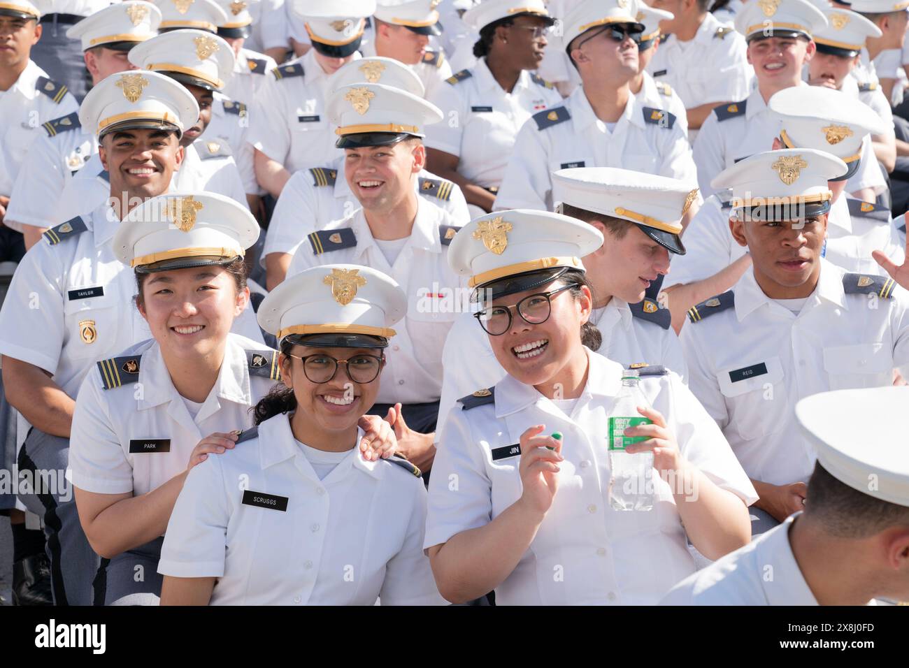 Underclassmen attend and cheer for graduates during U.S. Military ...