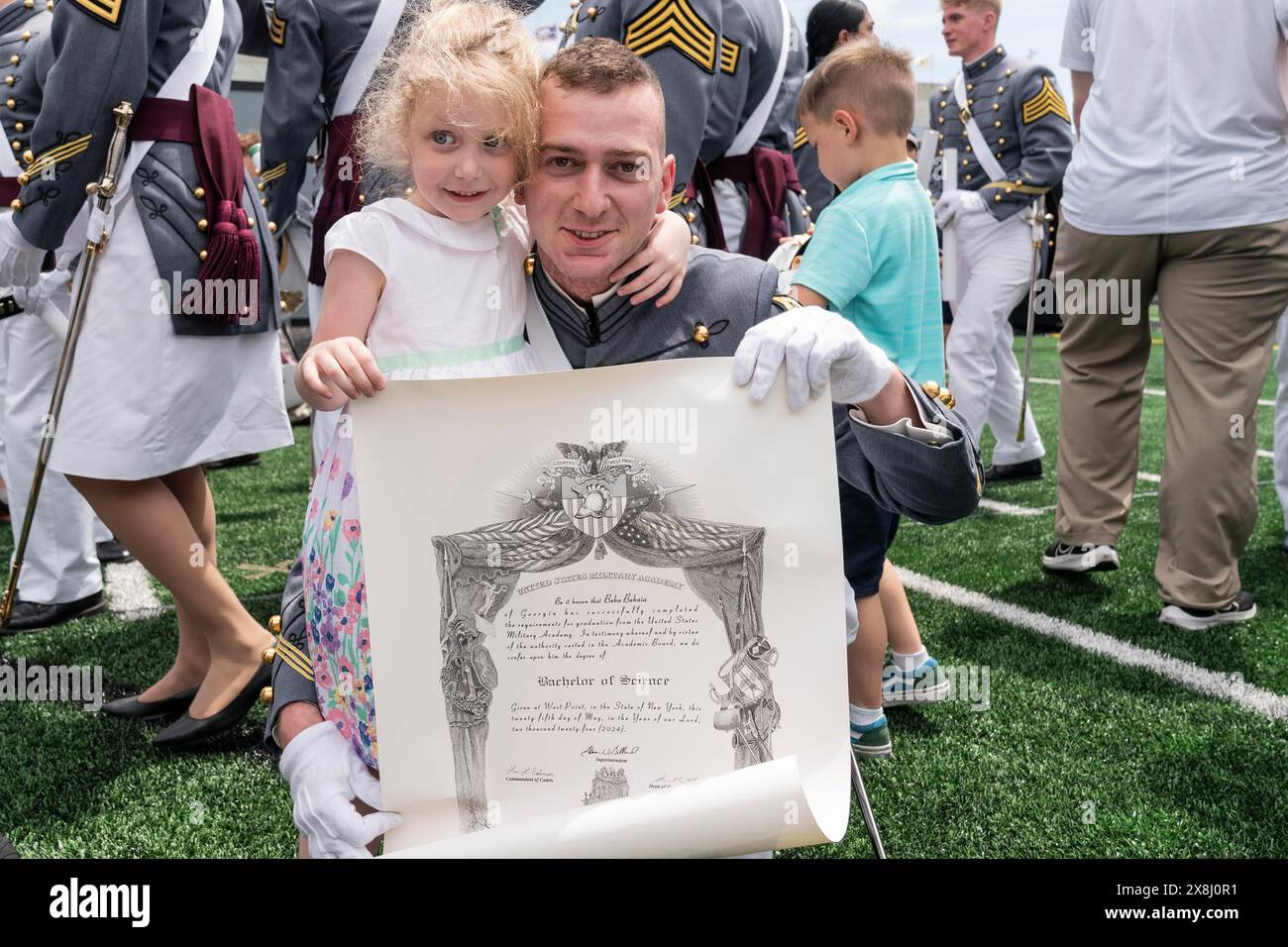 West Point, New York, USA. 25th May, 2024. Beka Bekaia proudly shows ...