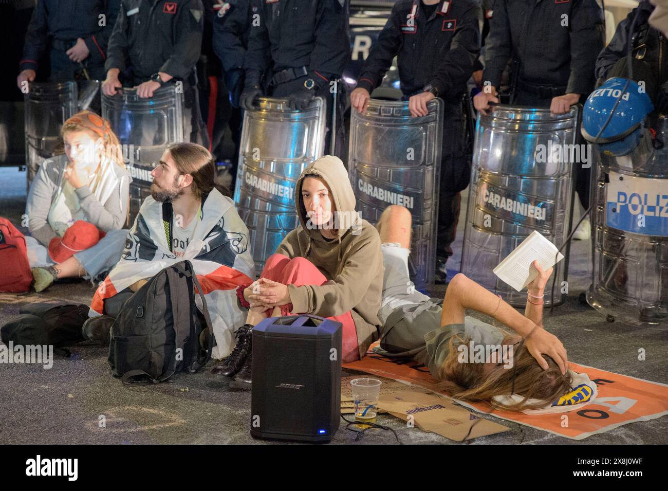 May 25, 2024, Rome, Italy: Environmental activists are sitting on the ...