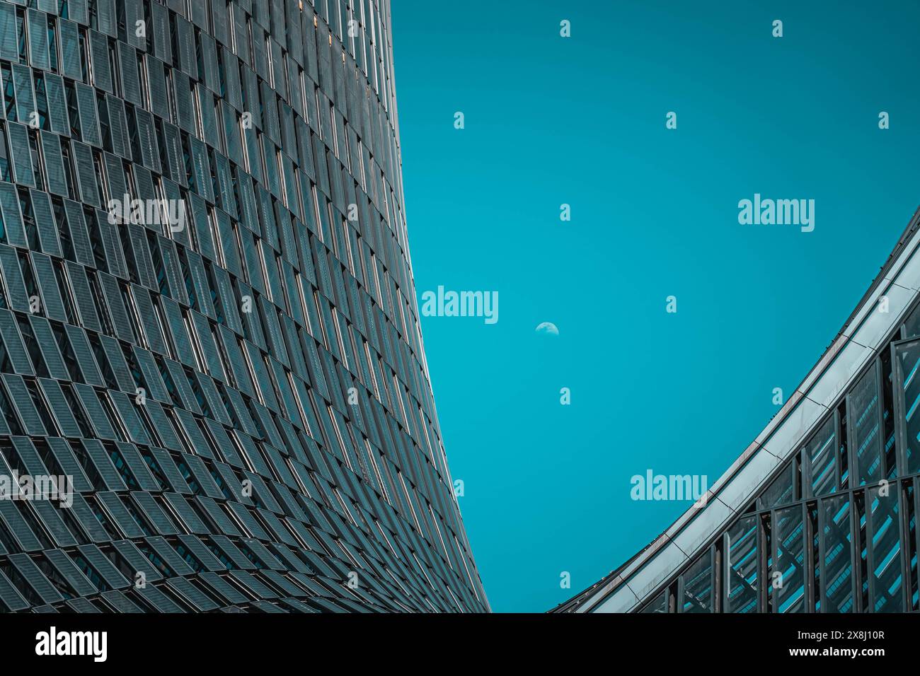 Modern financial buildings in business district; Architectural ...
